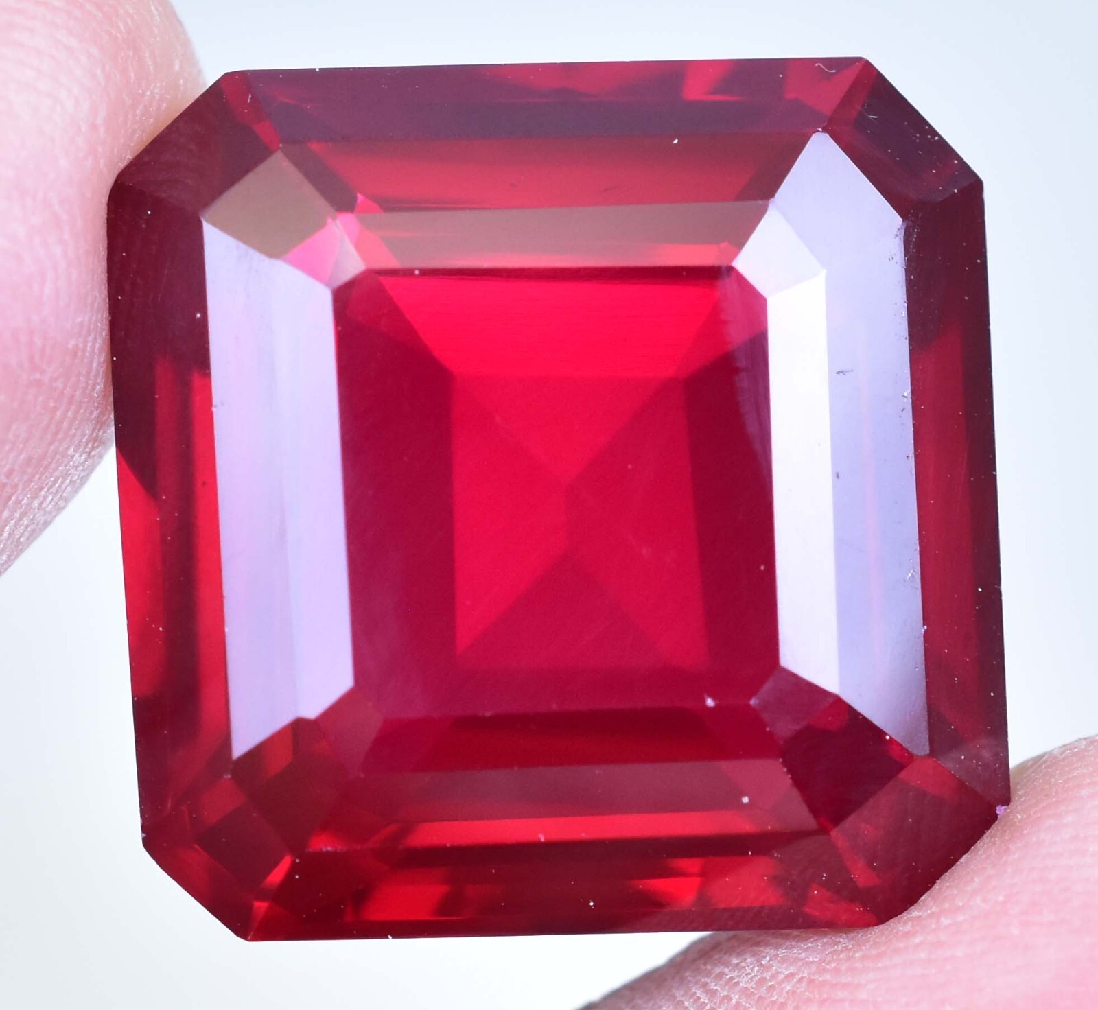 64.85 Ct Natural Mozambique Blood Red Ruby Certified Flawless Octagon ...
