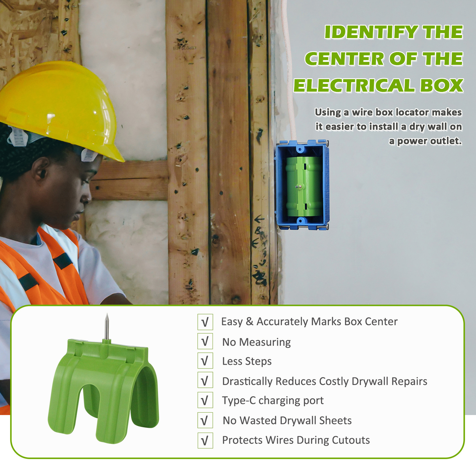 5pcs Outlet Marking Tool Easy Installation Fixed Drywall Socket Marking ...