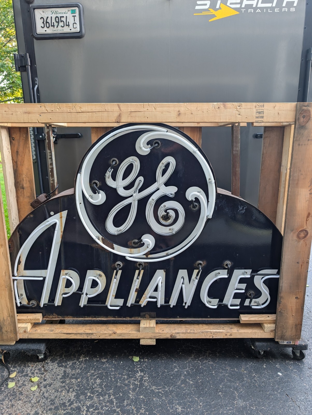 Original 1940s GE Appliances Double Sided Porcelain Neon Sign Vintage ...