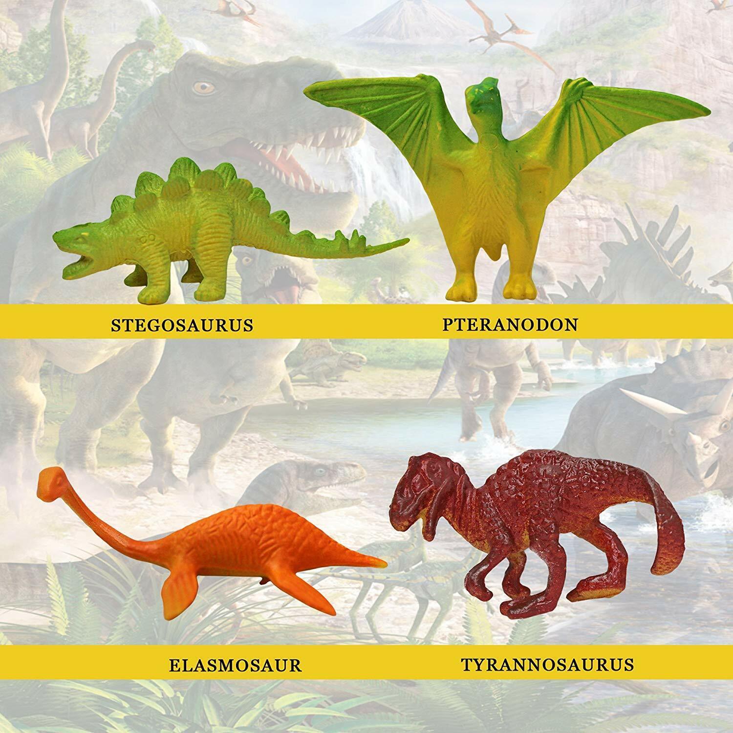 90 Pack Dinosaurs Plastic Animals Action Figures Kids Toys T Rex Dino ...