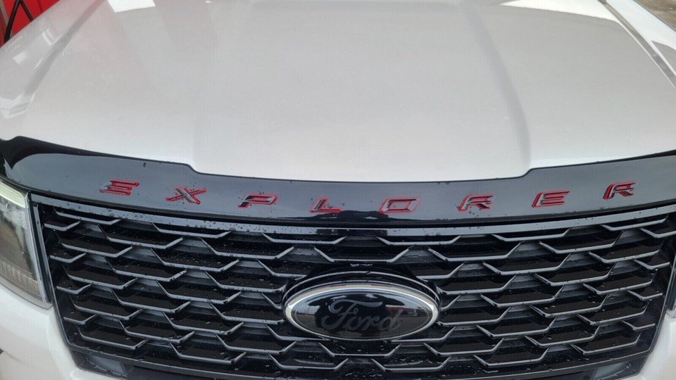 Fits Ford Explorer Sport Hood Letters Gloss Black Red, Fits 20-26 All ...