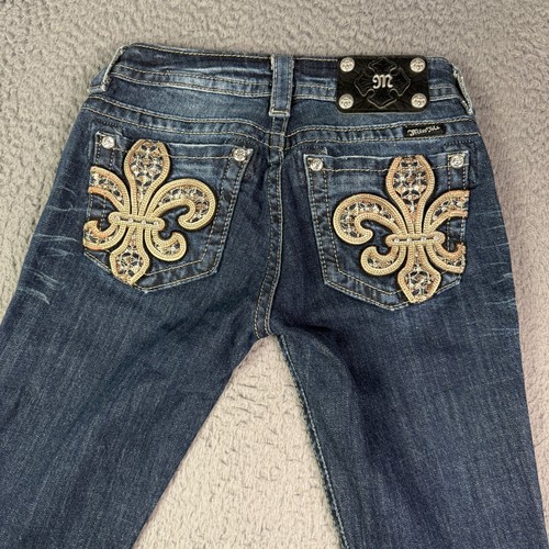 Miss Me Jeans Womens 25x34 Blue Bootcut Stretch JP6226B Embellished ...