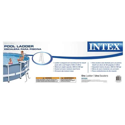Intex Steel Frame Above Ground Swimming 52" Wall Height Pool Ladder ...