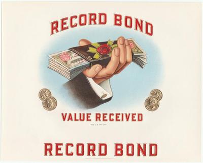 Record Bond Original Unused Vintage Embossed Inner Cigar Box Label | eBay