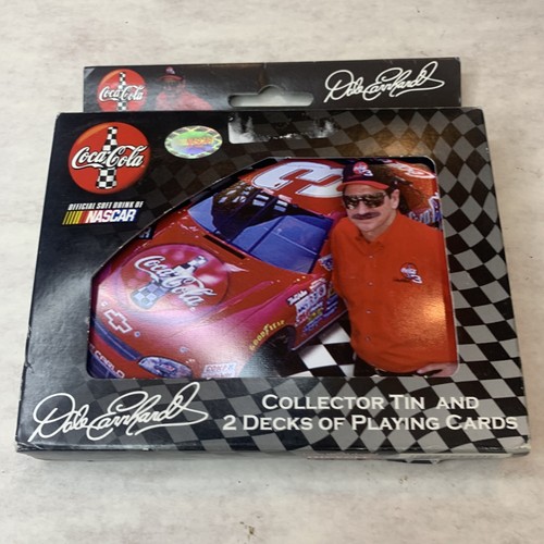 Dale Earnhardt Coca Cola Nascar Collector Tin & 2 Bicycle Playing Card ...