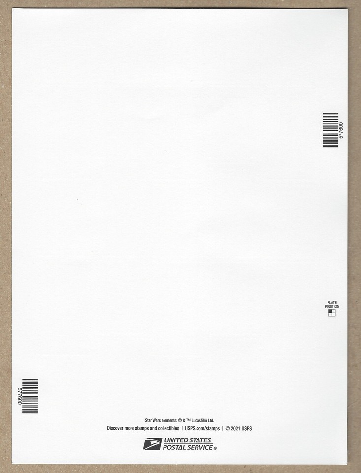 2021 Scott #5573-5582 STAR WARS DROIDS - U.S. Forever Stamps Sheet of ...
