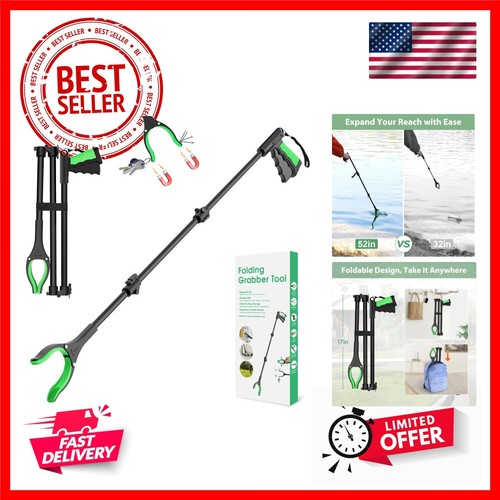 52" Extra Long Grabber Reacher Tool, Foldable Reacher Grabber Pickup ...