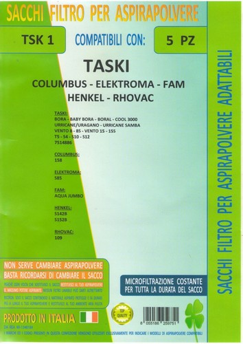 conf.5 pz sacchetti per Taski ts - s4 - s 10 - s12 - 7514886 | eBay.de