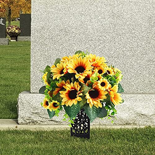 2 Pack Plastic Grave Vase Cemetery Vases Headstone Gravestone Flower ...