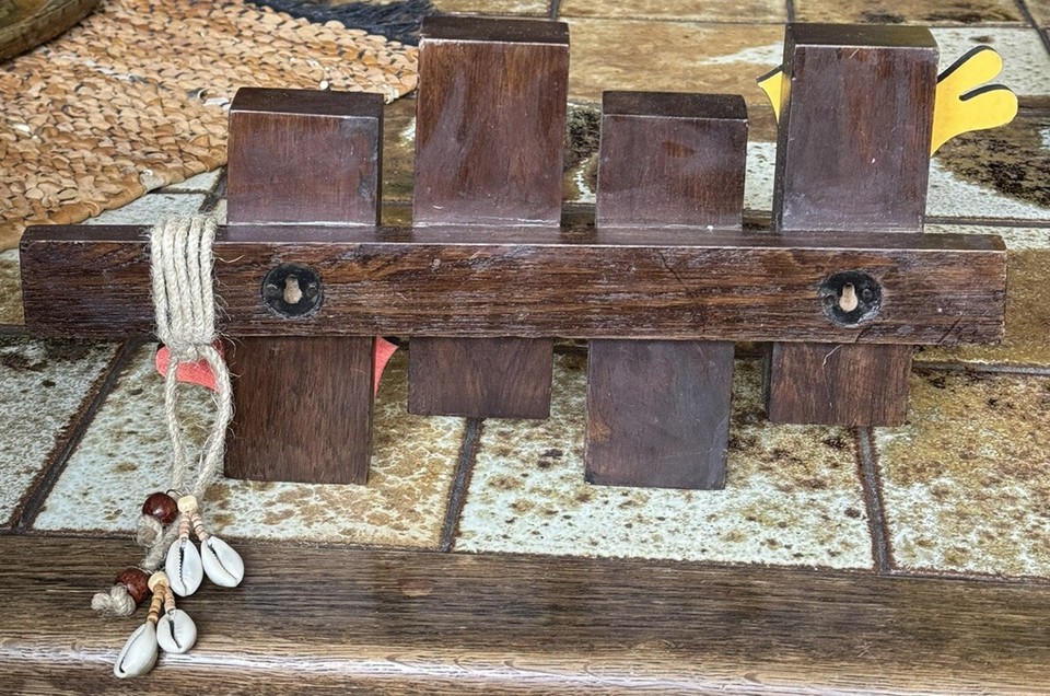 ExclusiveLane 'Birds on Planks' Warli Hand-Painted Sheesham Wooden Key ...