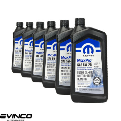 Mopar MaxPro 5W20 Sae Motor Oil For Jeep Dodge Chrysler Ram Case Of 6 ...