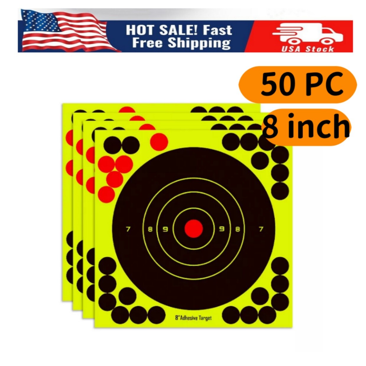 50 Pack 8" Shooting Targets Splatter Paper-Shots Burst Gun Shoot Rifle ...