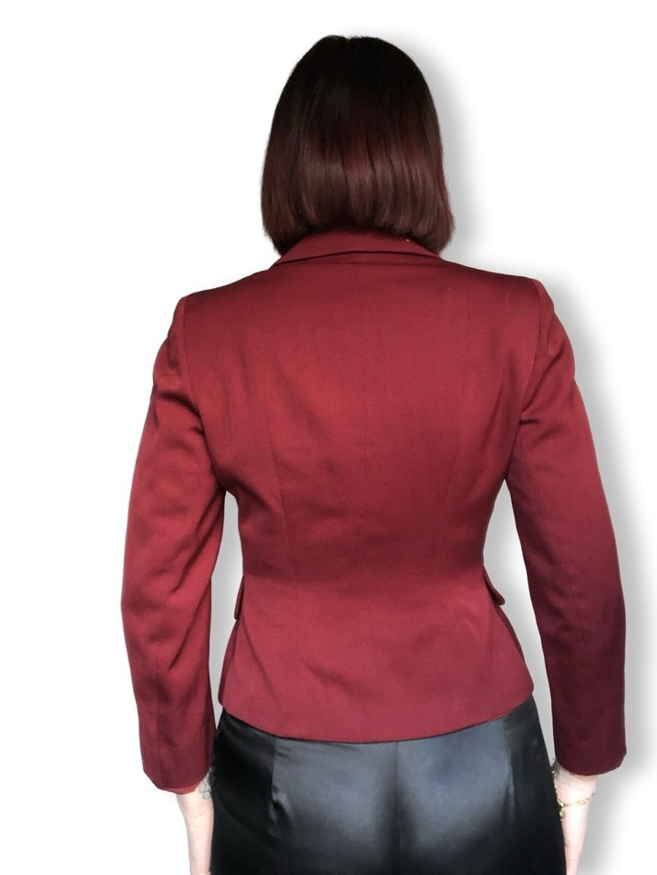 Vintage 1940s Red Wool Gabardine Triple Breasted Button Blazer Jacket ...