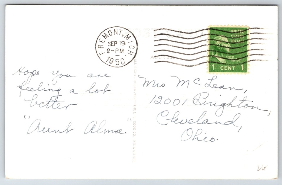 Fremont Michigan~US Post Office~Lady Walks In~Door Open~1950 RPPC | eBay