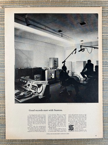 Stanton 581 EL CalibratTurntable Cartridge 1967 Vintage Print Ad | eBay