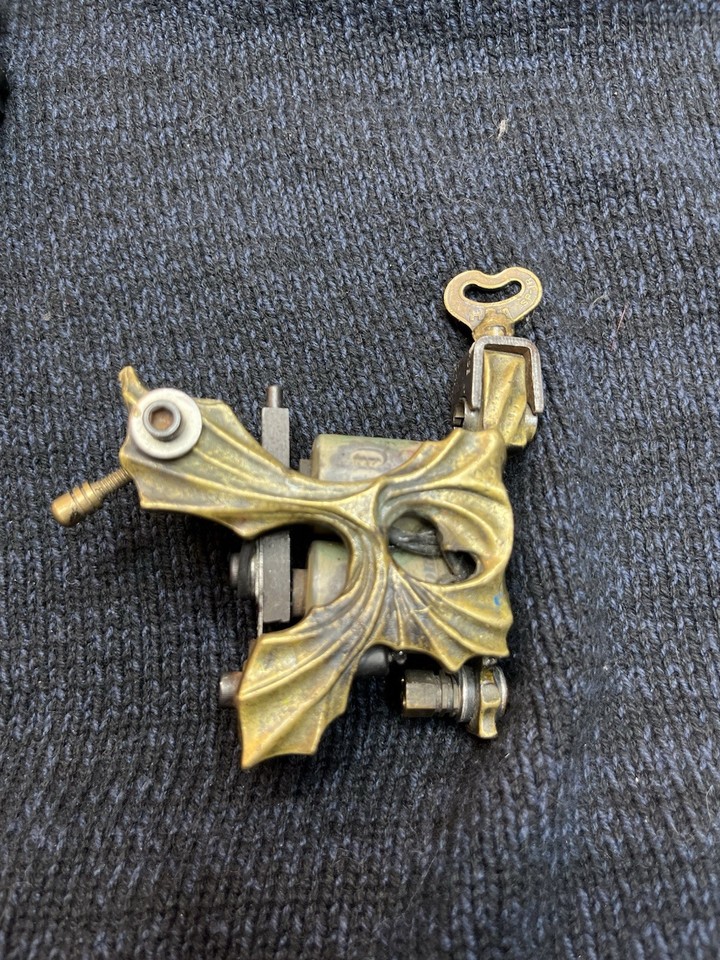 Aaron Cain Hand Carved Brass Coil Tattoo Machine | eBay