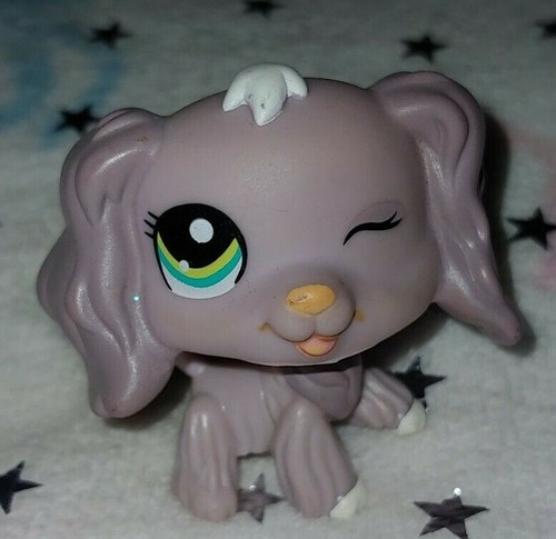 Authentic Littlest Pet Shop Cocker Spaniel Dog 1373 Purple LPS Winking ...