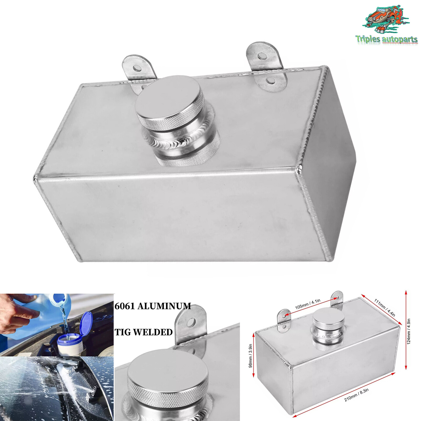 New 2L Aluminium Water Reservoir Windscreen Washer Bottle Intercooler ...