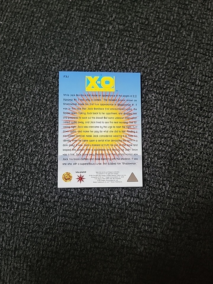 1993 Upper Deck Valiant Era First Appearance Jack Boniface #FA1 OC1813 ...