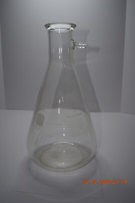 PYREX Glass Heavy Wall Filtering Flask No 5340, 4000mL Hose barb minor ...