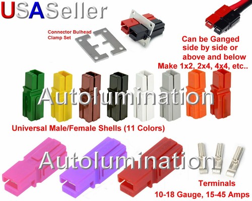 Anderson Connector Cable Wire Quick Connect Battery Plug Kit Power Pole ...