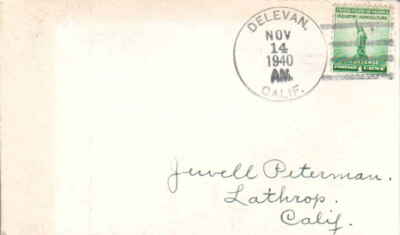 California Delevan 1940 4f-bar 1922-1959 Postcard Philatelic. | eBay