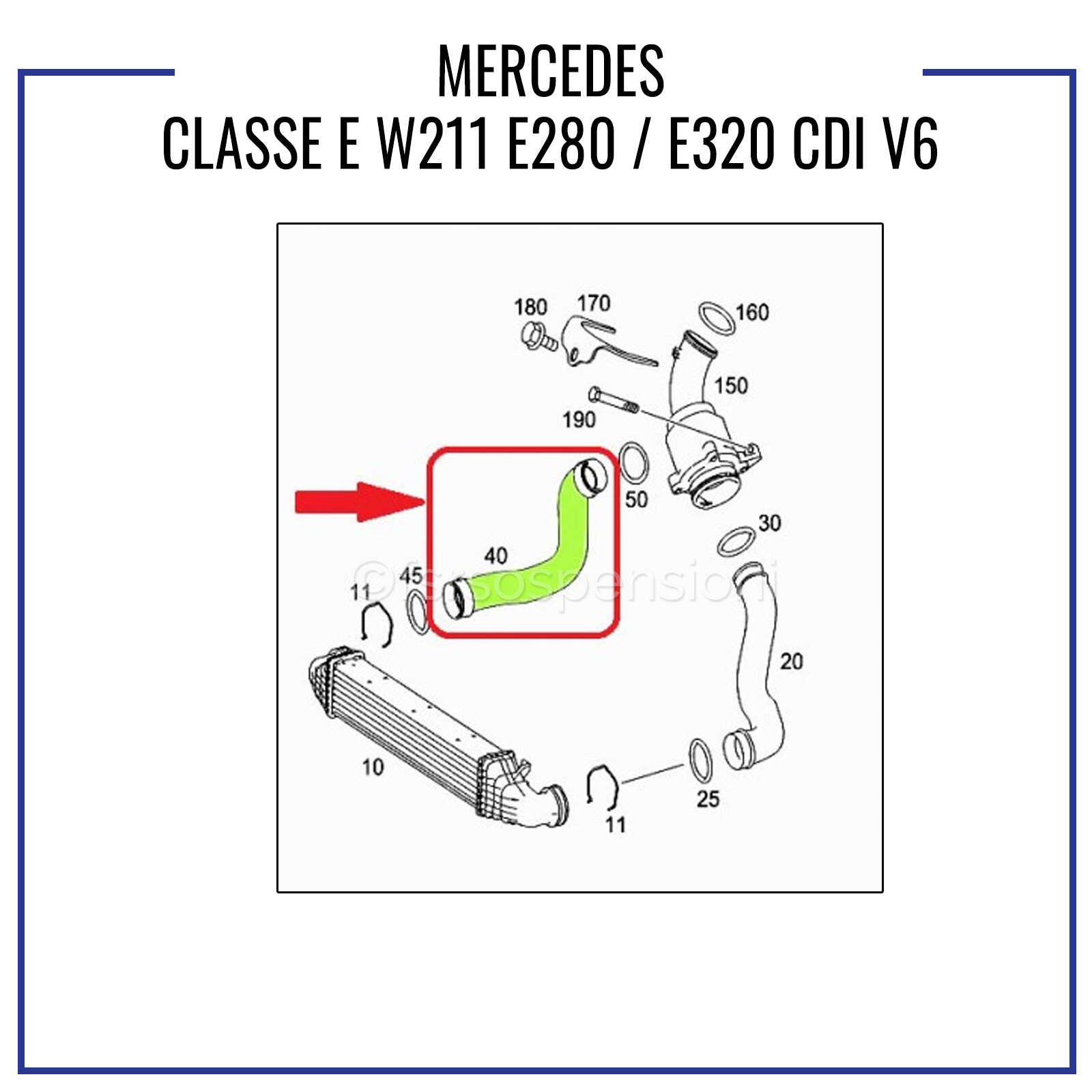 Hose Intercooler for Mercedes CLS C219 Class And W211 S211 CDI ...