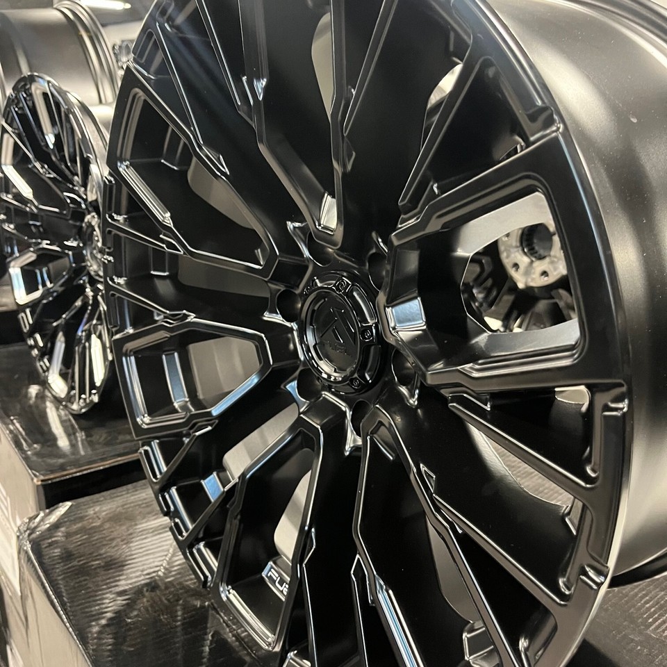 4 New Fuel D847 Rebar 20" Blackout 20x9 6x5.5 6x139.7 Wheels +1mm Chevy ...