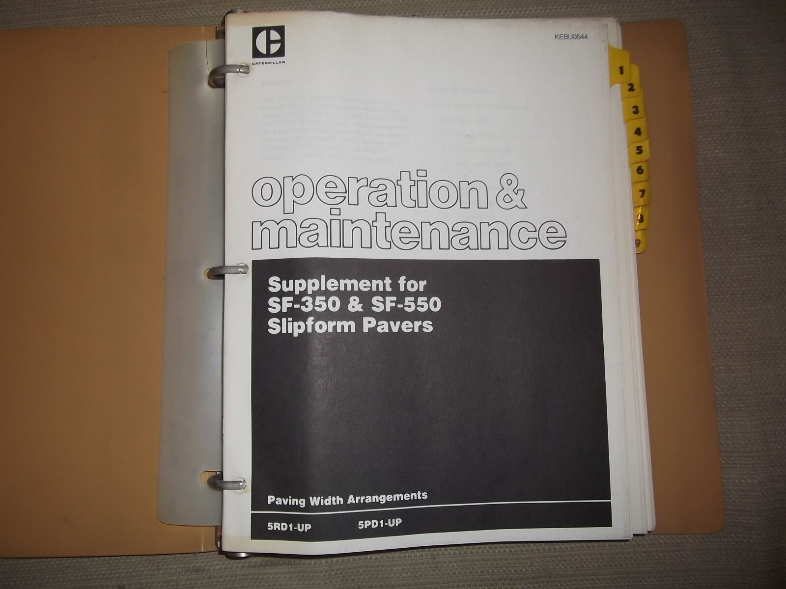 Cat CATERPILLAR SF-550 Slipform Finisseur Service Magasin Réparation ...