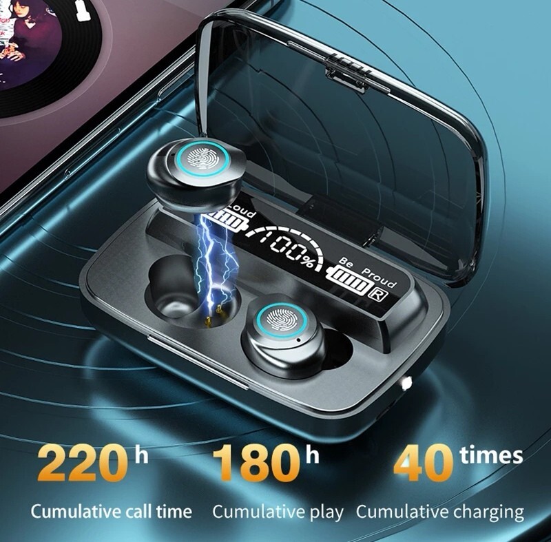 Bluetooth 5.1 True Wireless Touch Control Headphones Waterproof Earbuds ...