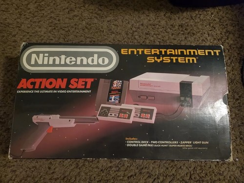 Original NES Nintendo Action Set w/ Grey Zapper Gun RARE!! | eBay
