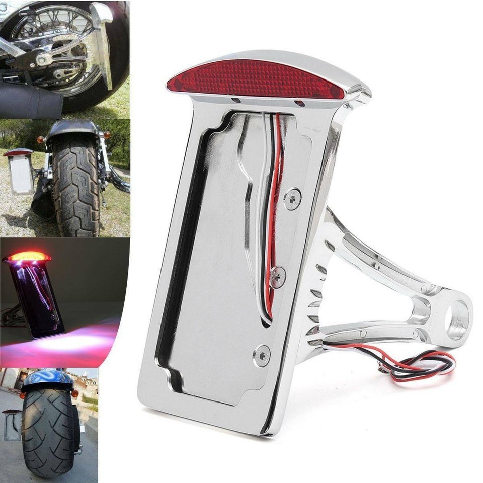 Chrome Side Mount License Plate Bracket For Harley Softail Dyna ...