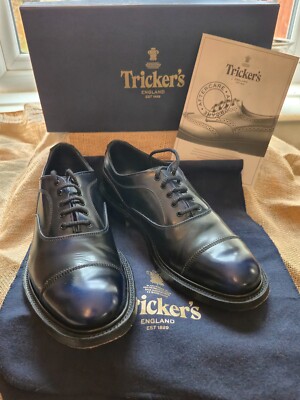 Tricker's Dunlop UK 8.5 -Bookbinder Leather, VigBlu colour, Width 5 ...