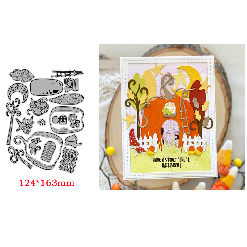 Fall Halloween Frame Metal Cutting Dies Embossing Card Stencils Diy ...