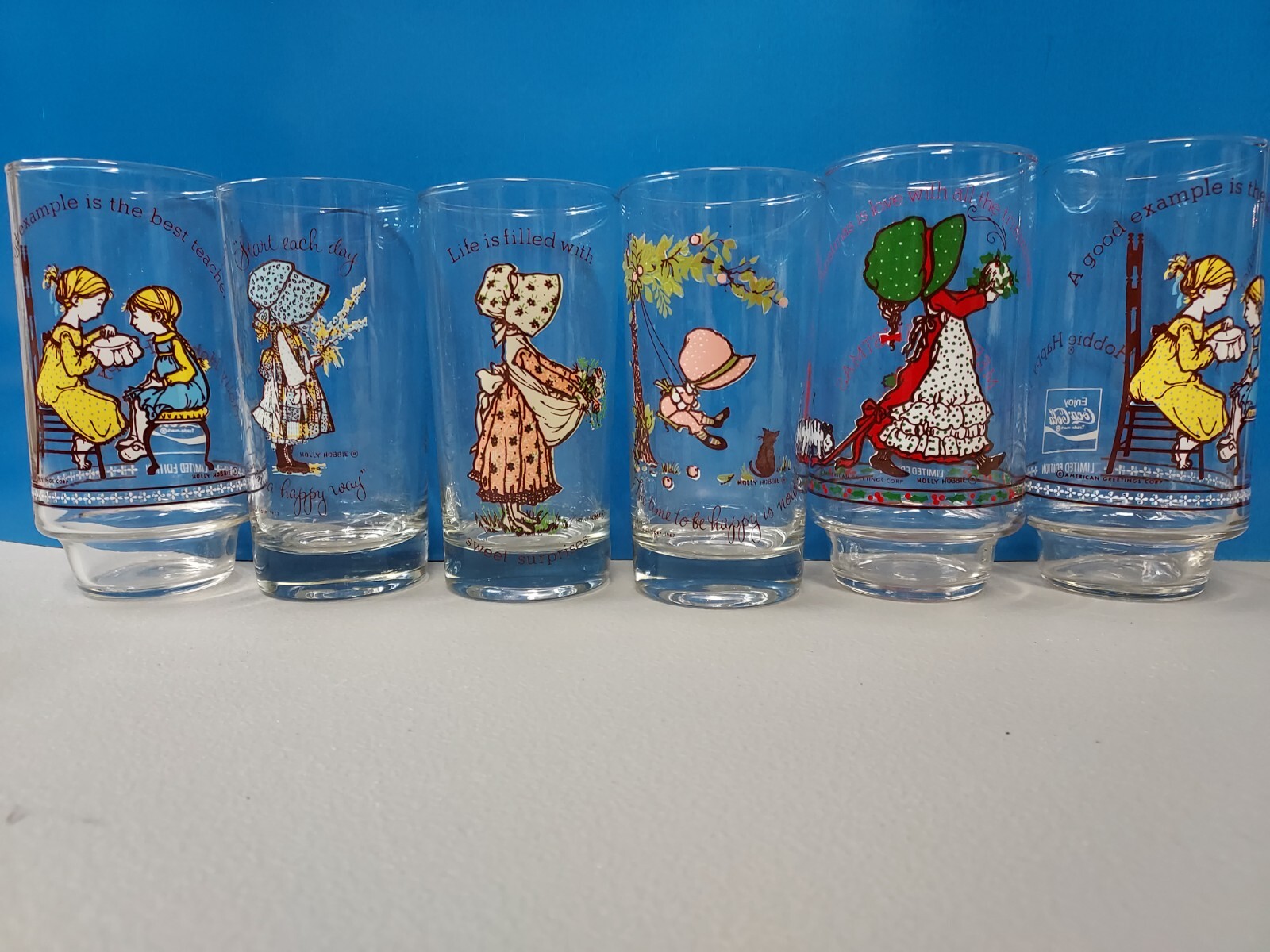 Holly Hobbie Coca Cola Limited Edition Glasses Set Of 6 Ebay
