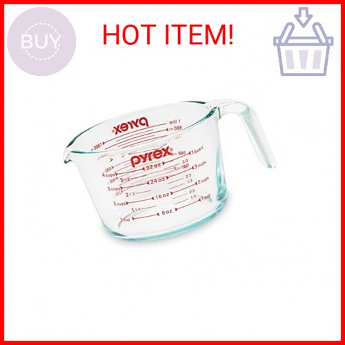 Pyrex 4-Cup Glass Measuring Cup For Baking and Cooking, Dishwasher ...