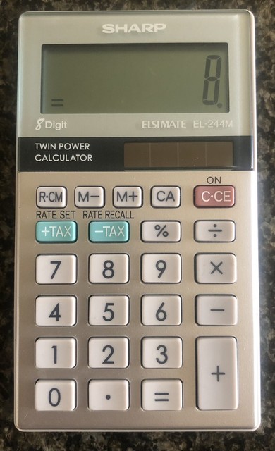 Vintage Sharp ELSIMATE El-334t 10 Key DIGIT Calculator Twin Power Solar ...