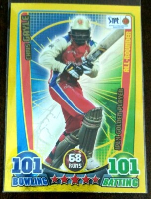 INDIA IPL TOPPS 2012 CRICKET ATTAX CARD CHRIS GAYLE IPL - 4 GOLDEN ...