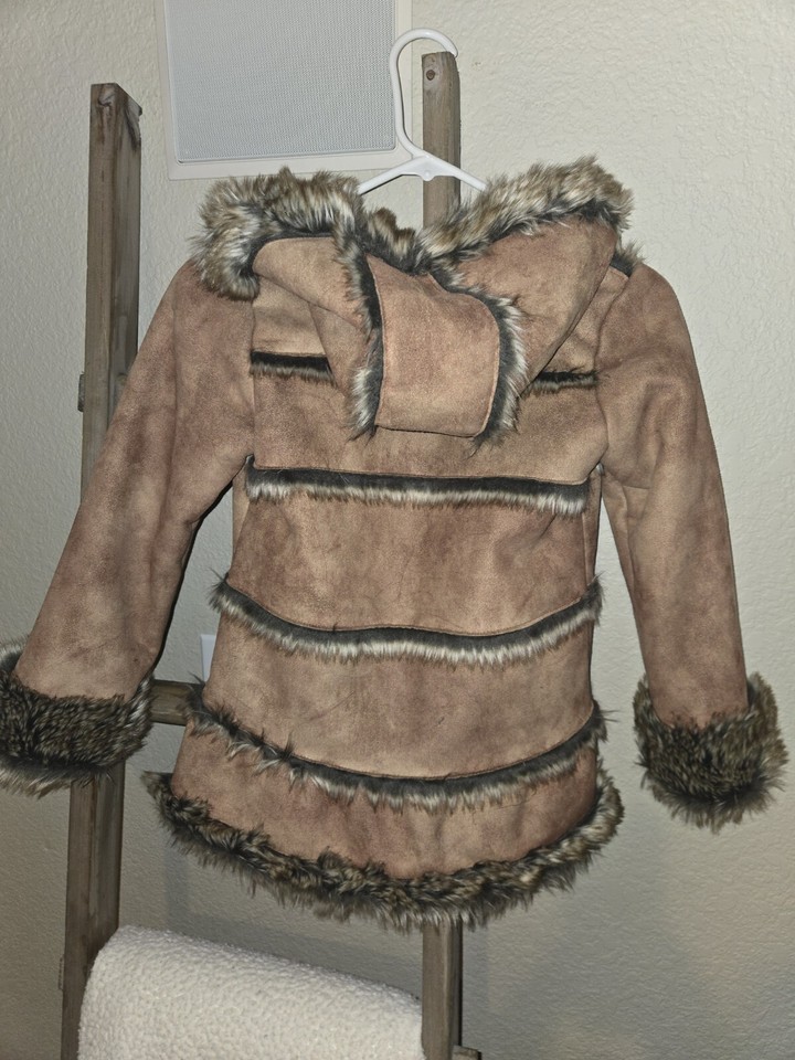 Garnet Hill Kids Faux Leather/ Fur Jacket girls size 8 | eBay
