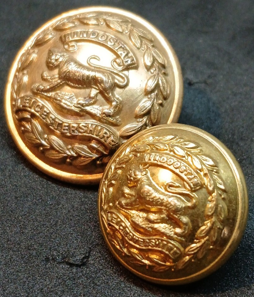 Leicestershire Regiment Officers 25mm & 19mm Gilt Buttons Jennens ...