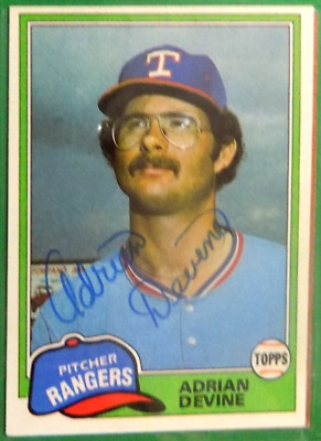 Adrian Devine Texas Rangers 1981 Autographed Card | eBay