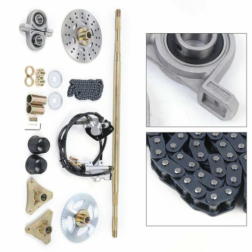 Rear Axles Axle Live Hub kit+Brake assembly+T8F Chain for mini bike ATV ...