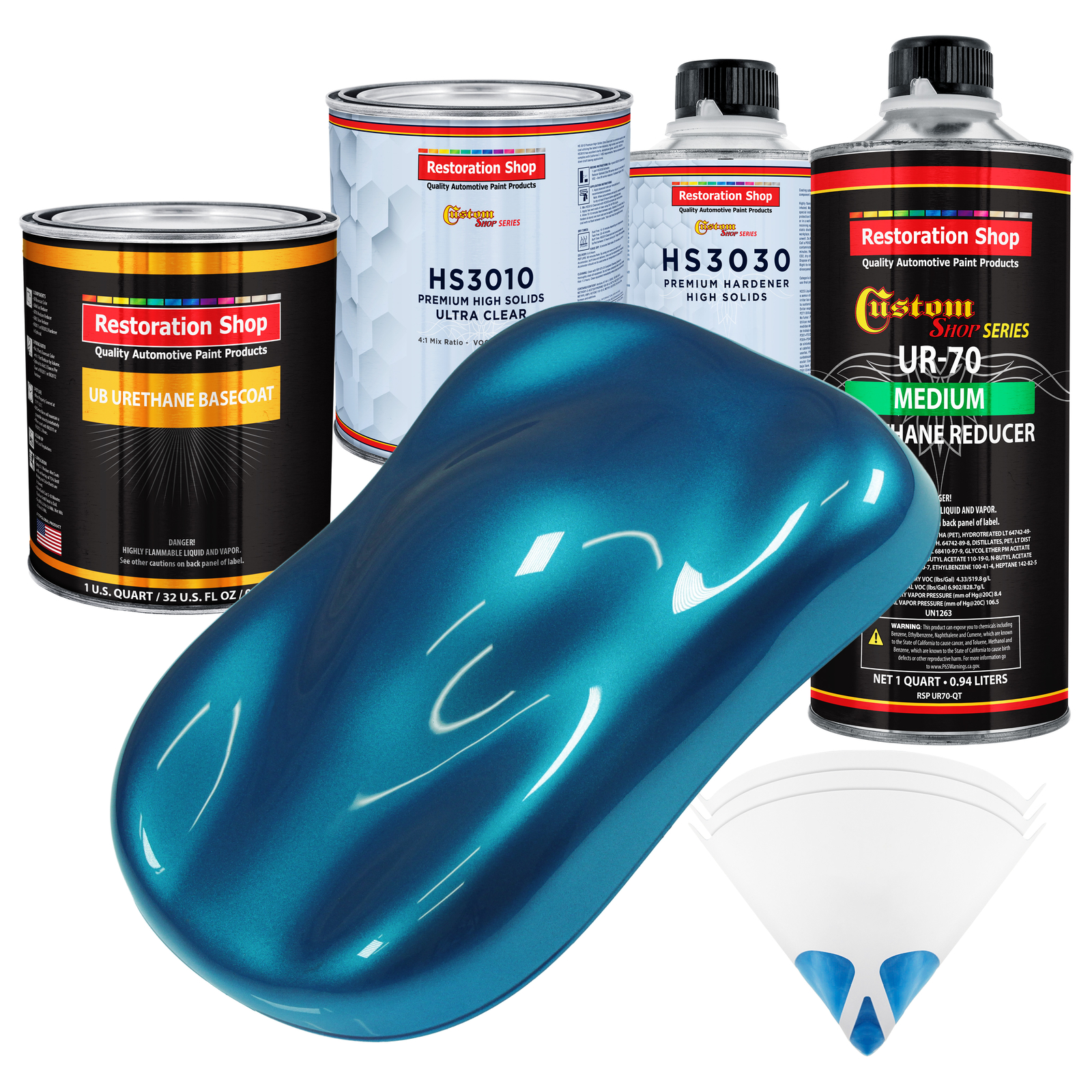 Cobra Blue Metallic Premium Quart URETHANE BASECOAT CLEARCOAT Car Auto ...