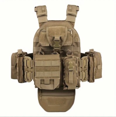 NEW 10X12 Tan Molle Nylon Plate carrier With Equipment Pouches | eBay