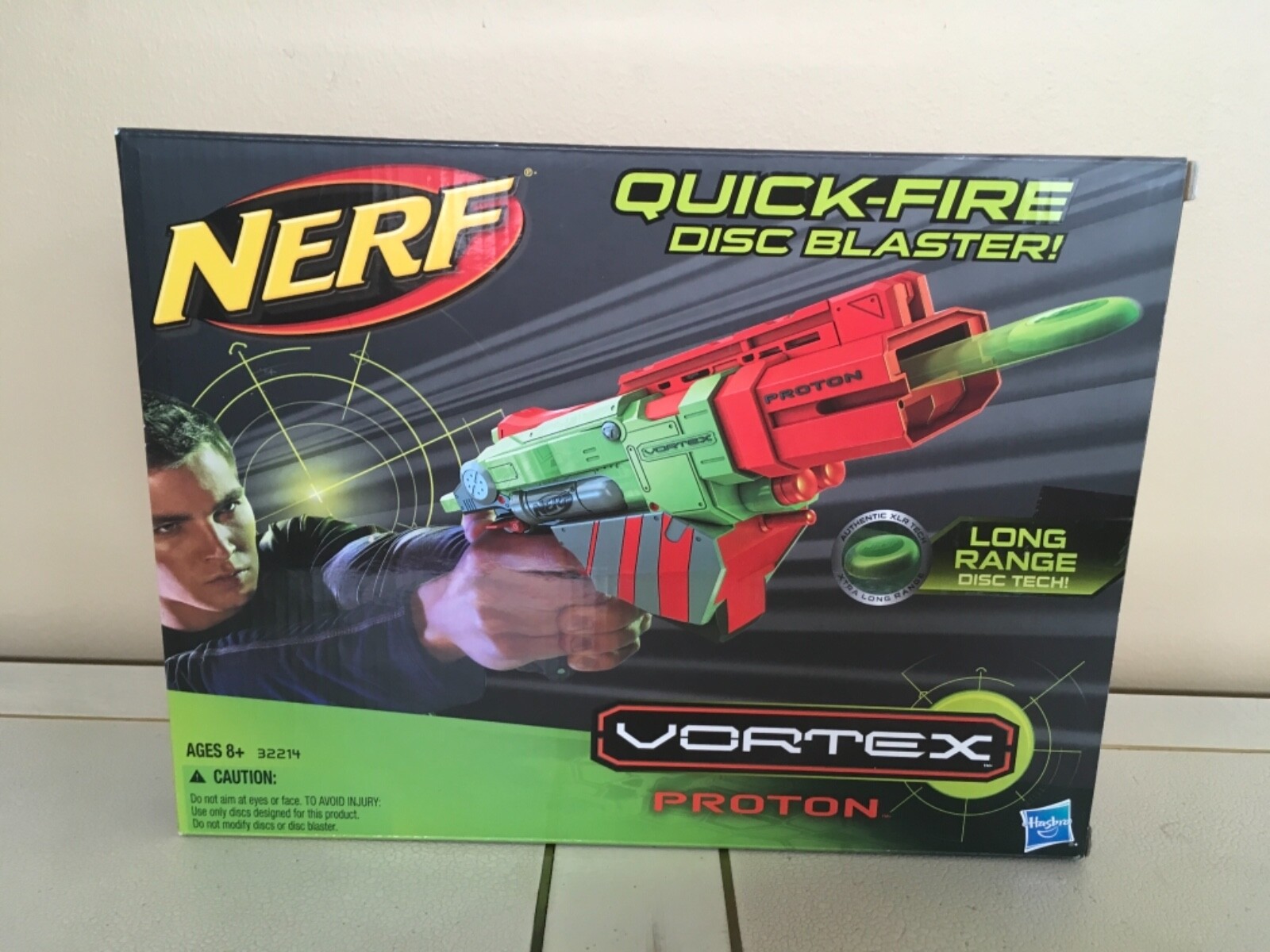 Hasbro Nerf Quick-Fire Disc Blaster Vortex Proton Long Range Disc Tech ...