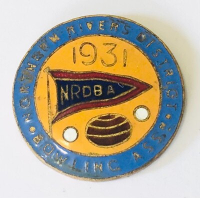 Northern Rivers District Bowling Assoc Club Badge Pin 1931 NRDBA No ...