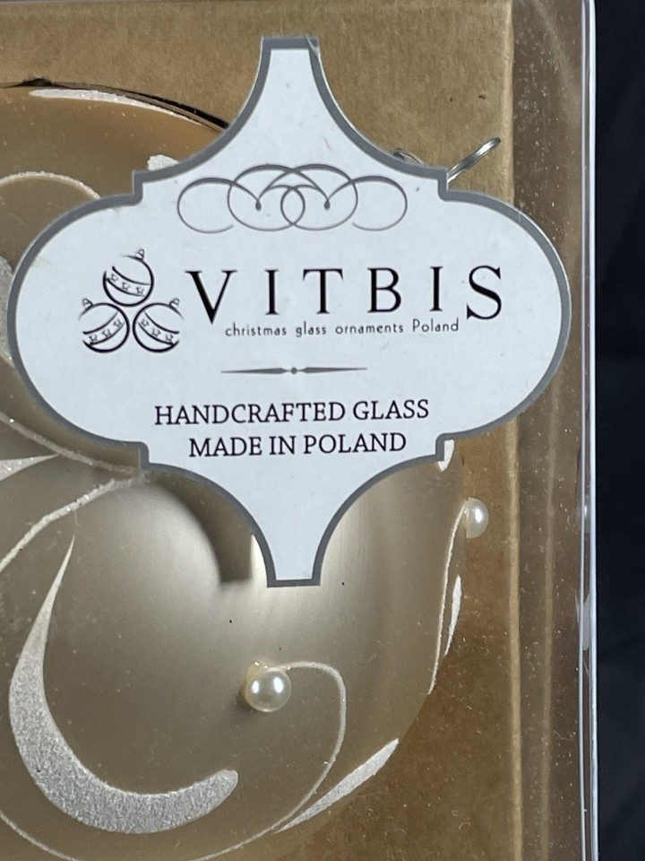 9 Christmas Ornaments 6 Red India Made 3 Vitbis Poland Glass In Box ...