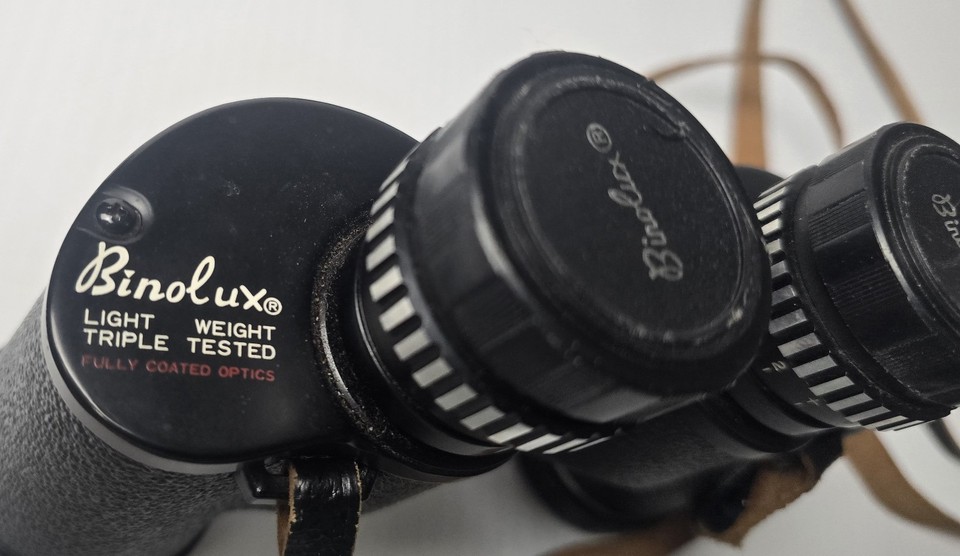 Vintage Binolux 7x35 Extra Wide Angle Binoculars Japan w/ Leather Case ...