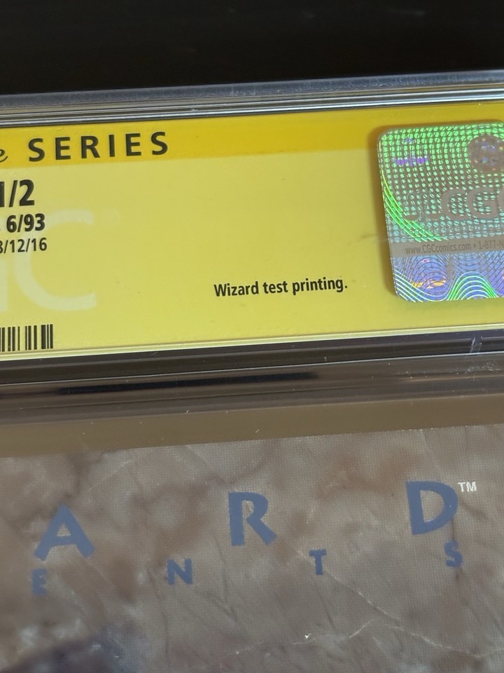 The Maxx 1/2 Wizard Test Printing Blue Foil CGC 9.4 Signed by Sam Kieth ...