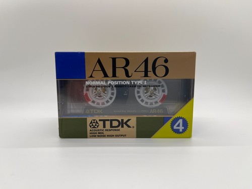 NOS SEALED 4 PACK OF TDK AR 46 PREMIUM TYPE I CASSETTE TAPES 1987-1988 ...